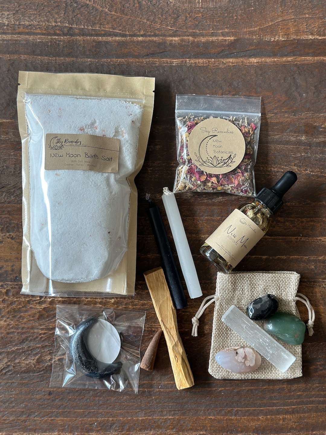 Deluxe New Moon Ritual Kit, Manifesting Moon Ritual, Witchcraft Bath ...