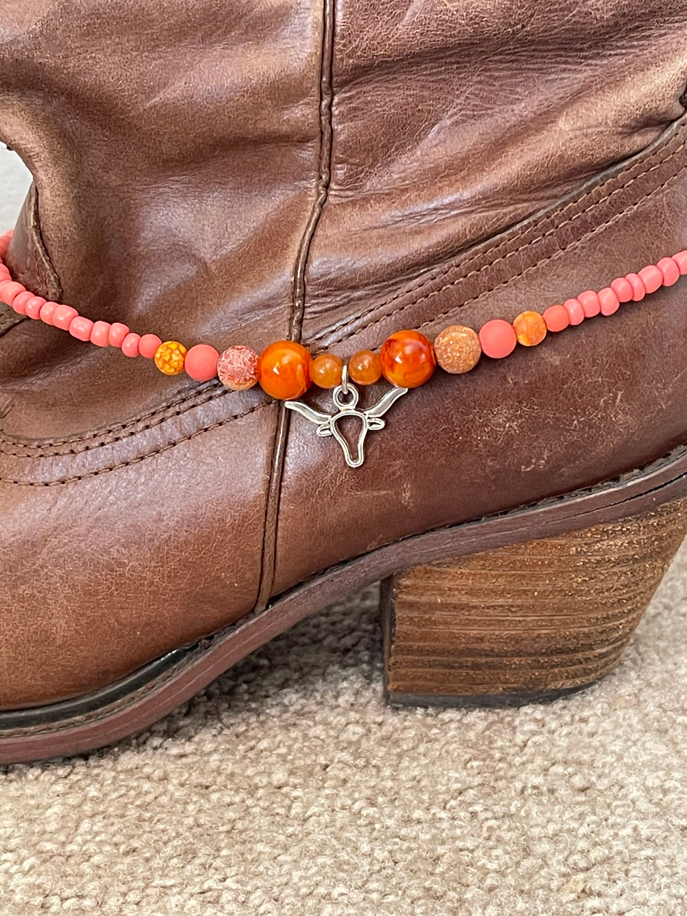 Handmade Beaded Cowboy Boot Swag With Longhorn Steer - Etsy Israel
