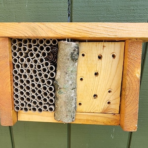 Bee & Insect House, Pollinator Hotel, Nesting Box, Garden Gift, Rustic ...