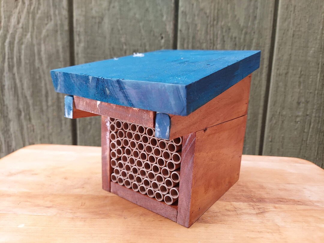 Small Bee House, Pollinator Hotel, Nesting Box, Garden Gift, Rustic Bee ...