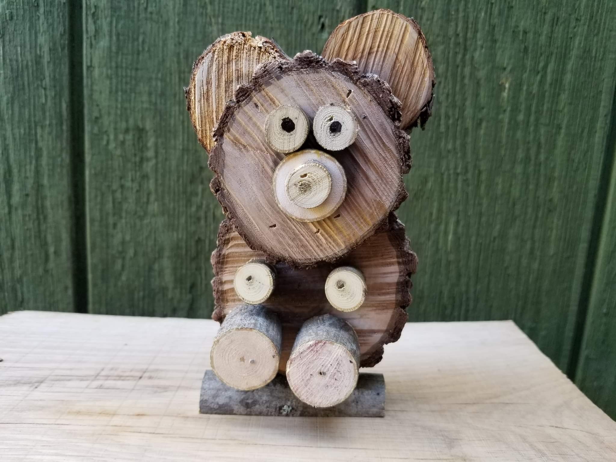 Wood Slice Bear, Primitive Decor, Rustic Decoration, Rustic Mantel ...