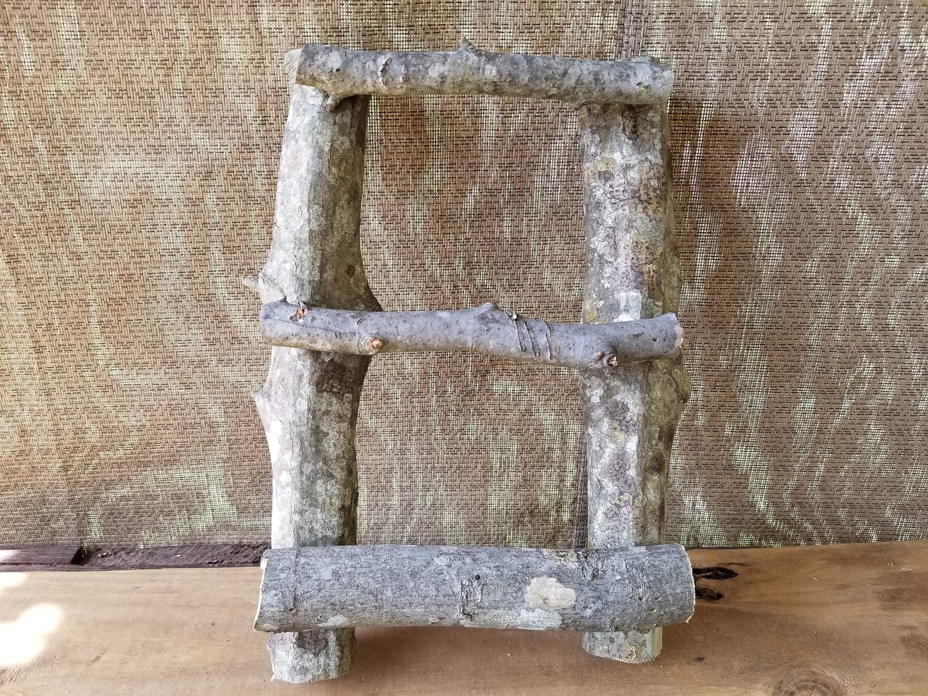 Rustic Farmhouse Mini Ladder, Wooden Ladder, Live Edge Ladder, Tea ...