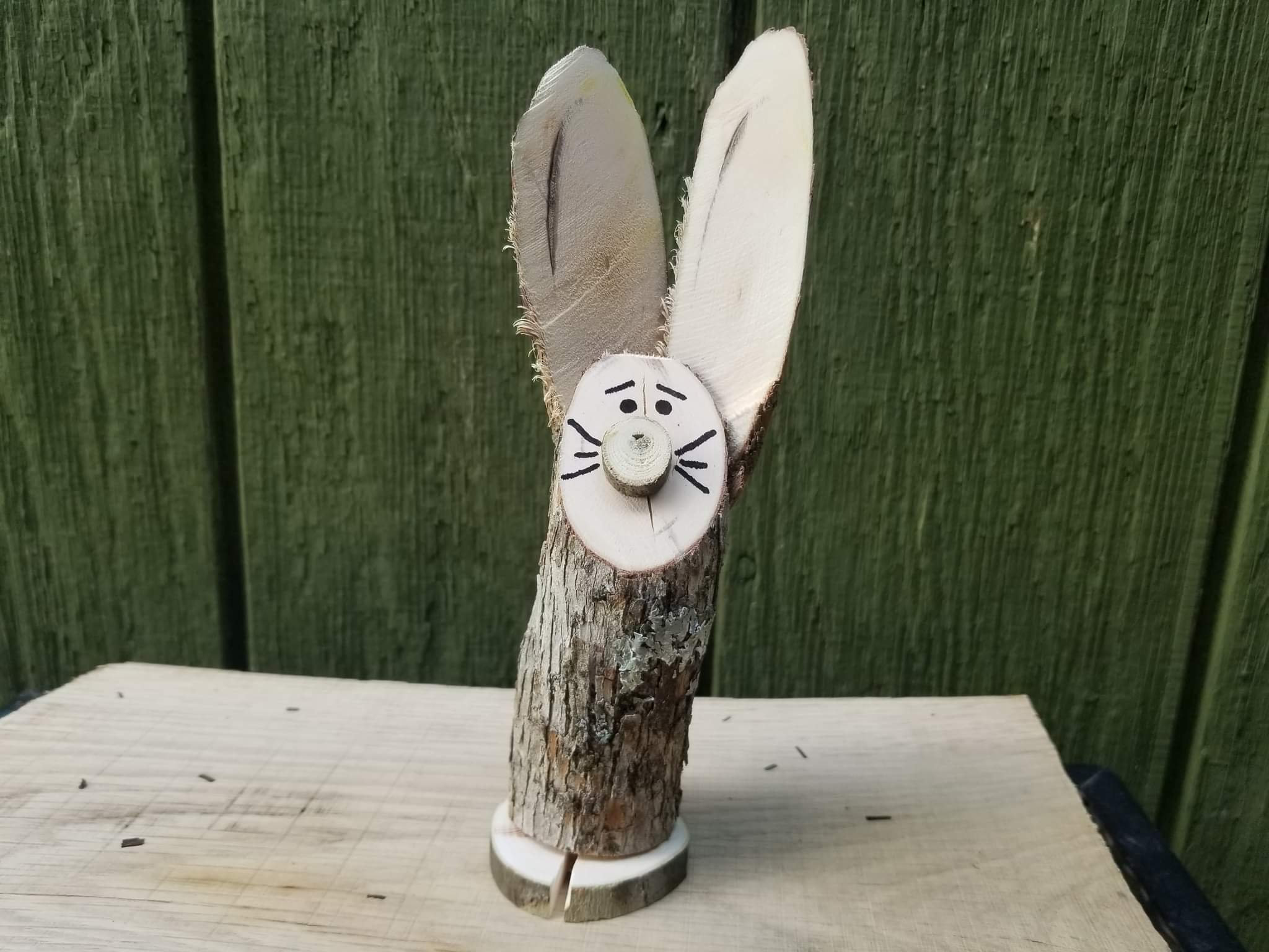 Wood Slice Bunny, Cute Easter Decor, Rustic Decoration, Rustic Mantel ...