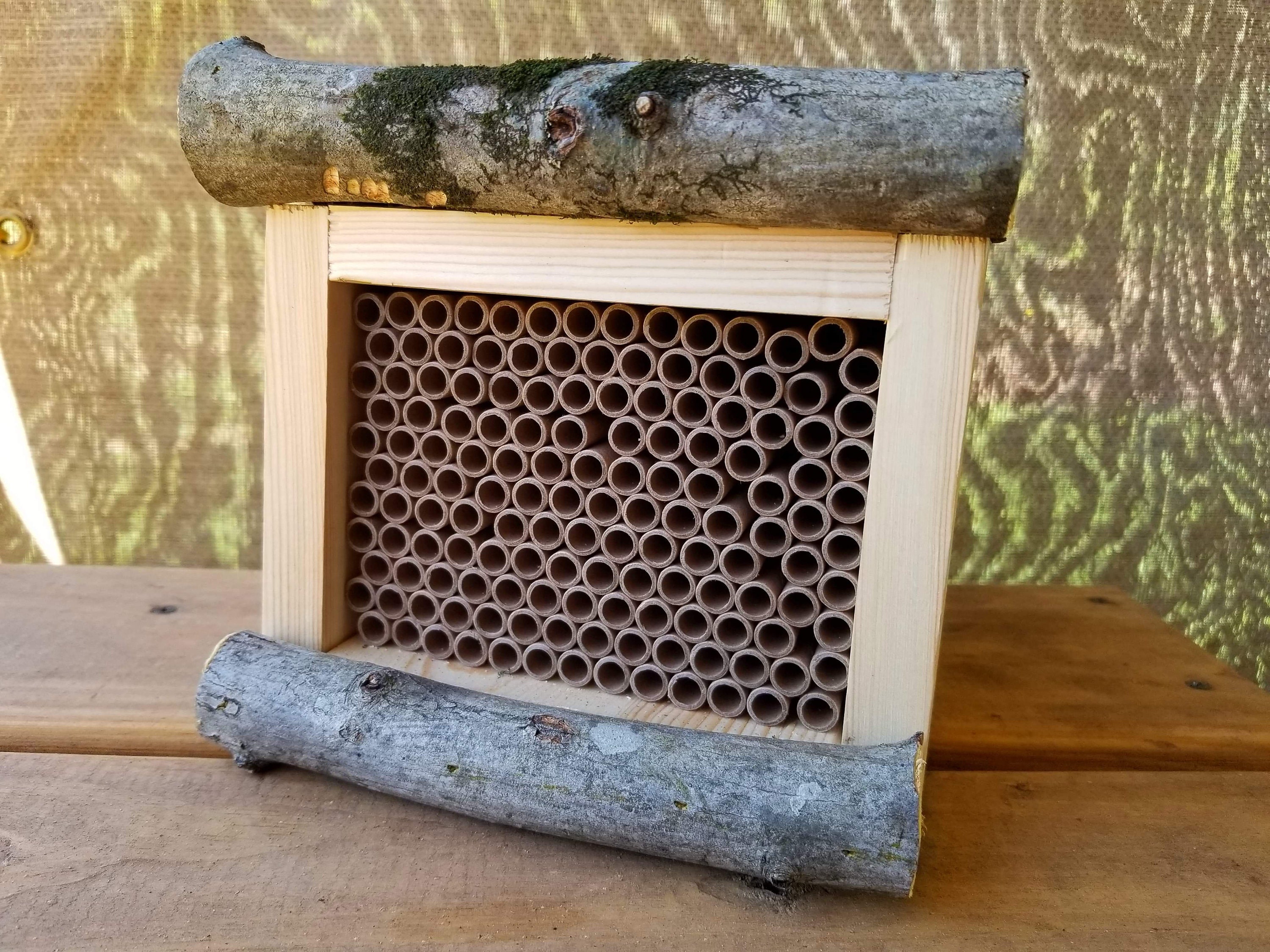 Bee House Pollinator Hotel Nesting Box Garden Gift Rustic | Etsy