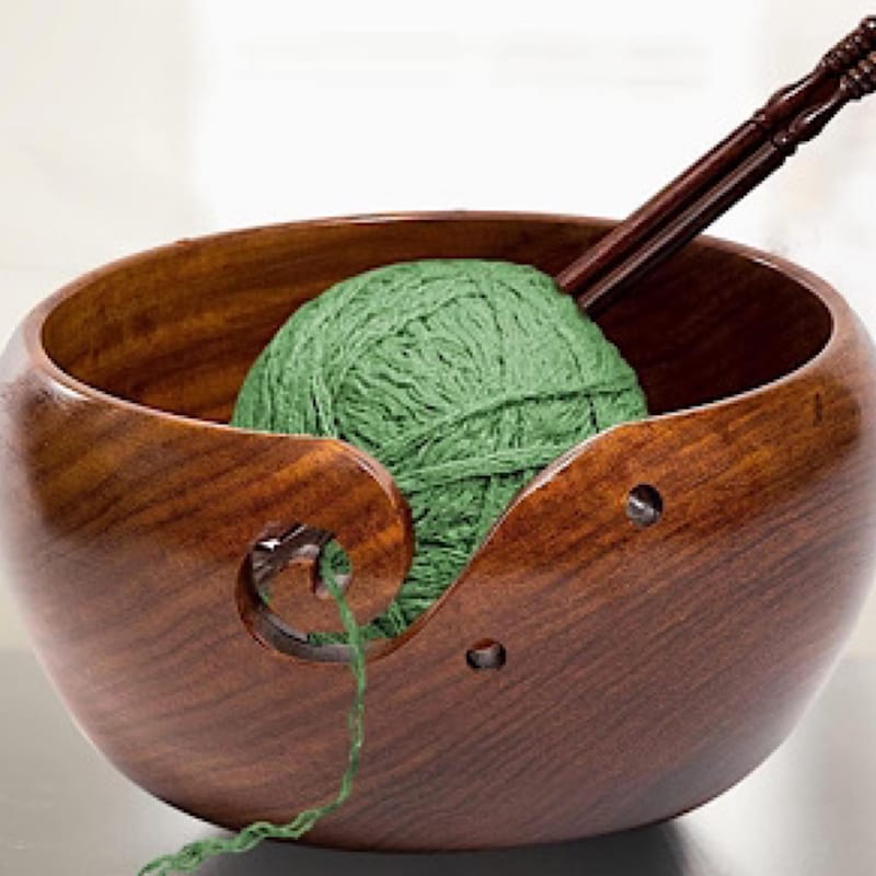 Wooden Knitting Bowl - Etsy