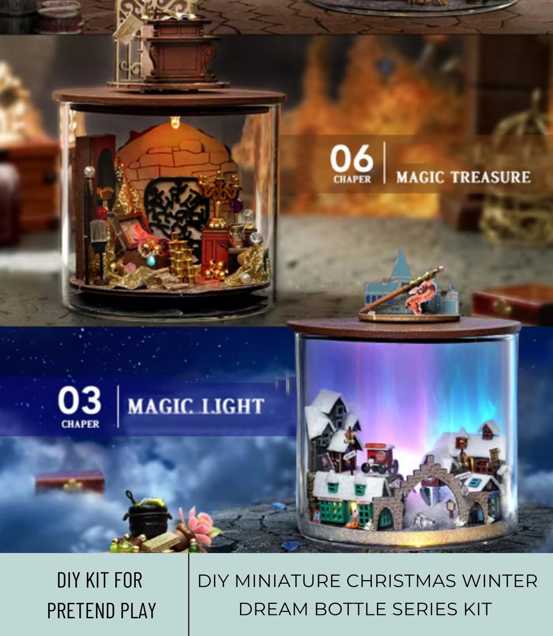 DIY Miniature Christmas Village Kit, Miniature Winter Wonderland ...
