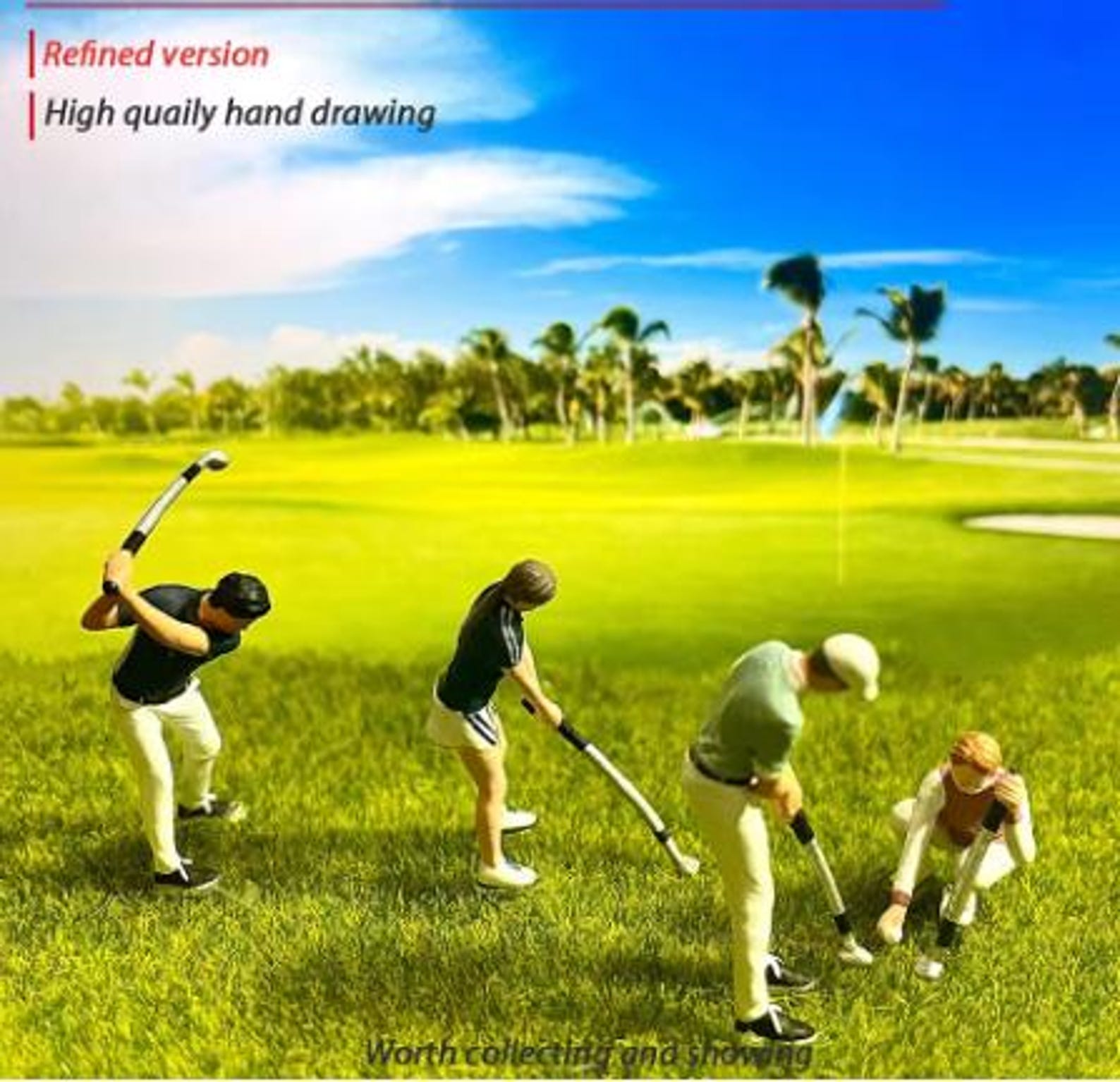 1pc Miniature Figurine 1:64 Golf Players | People Playing Golf ...