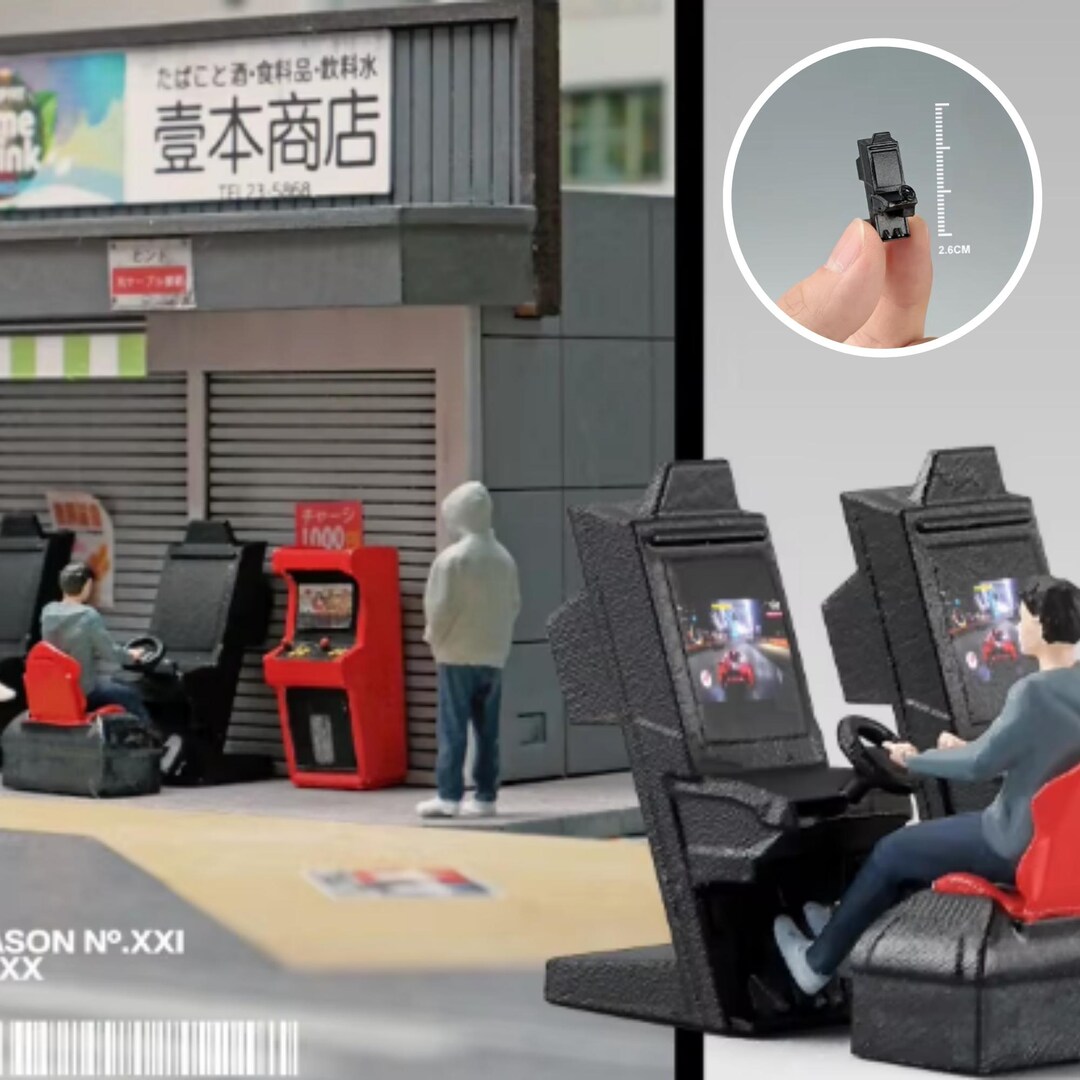 Miniature Speed Racing Arcade Game, Arcade Racing Game Machine 1/64 ...