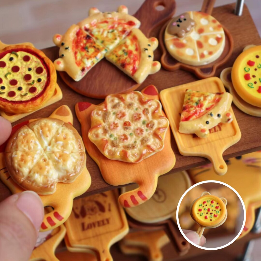 Miniature Cute Pizza, Miniature Fast Food, Miniature Pizza Tray ...