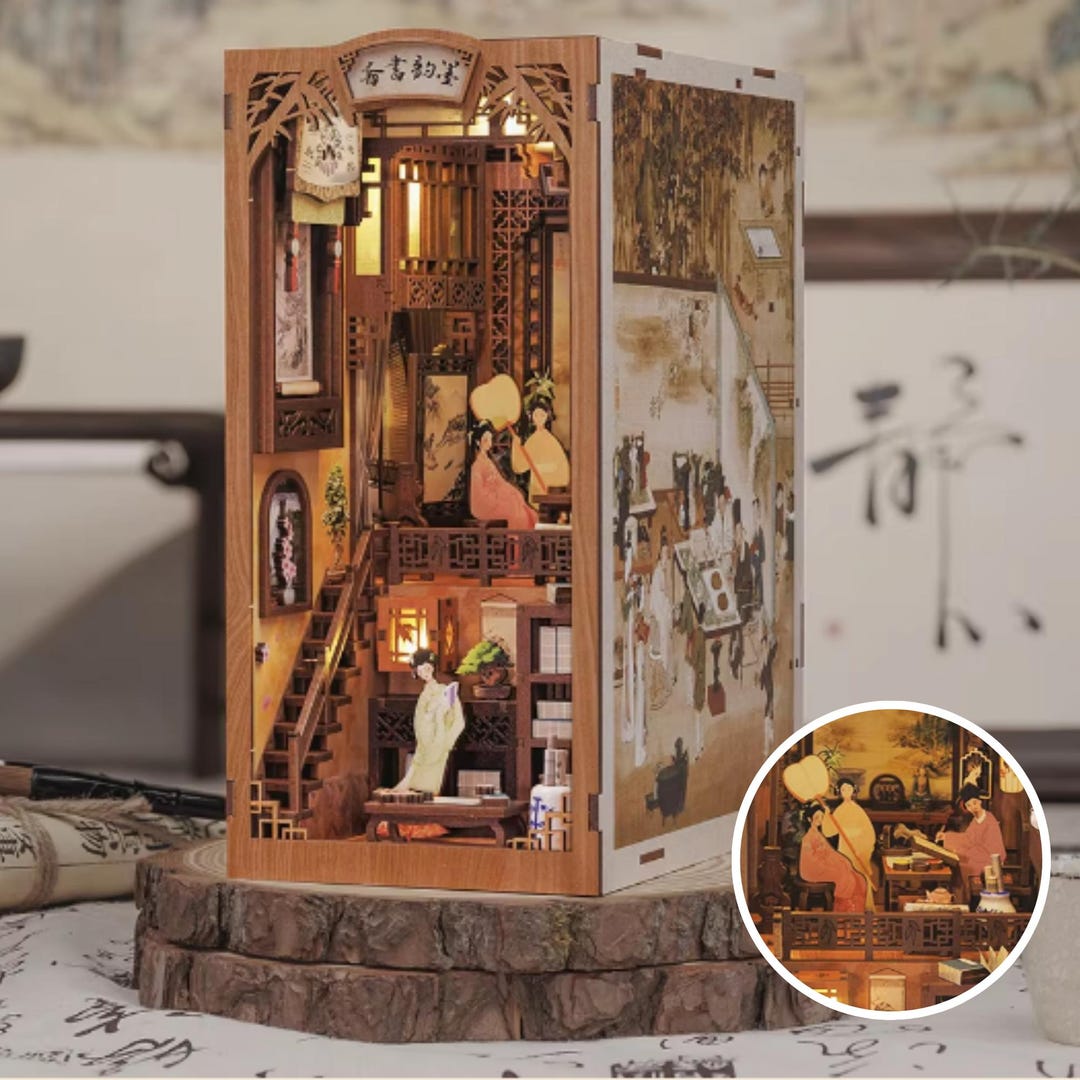 DIY Miniature Ink Rhyme Bookstore Kit, Miniature Book Nook Kit ...