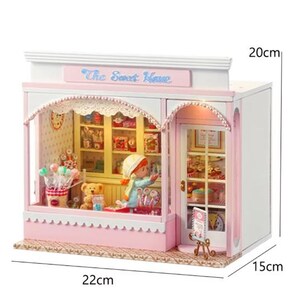 DIY Miniature Pink Sweet Shop With Girl Kit, Miniature Cakes, Sweets ...