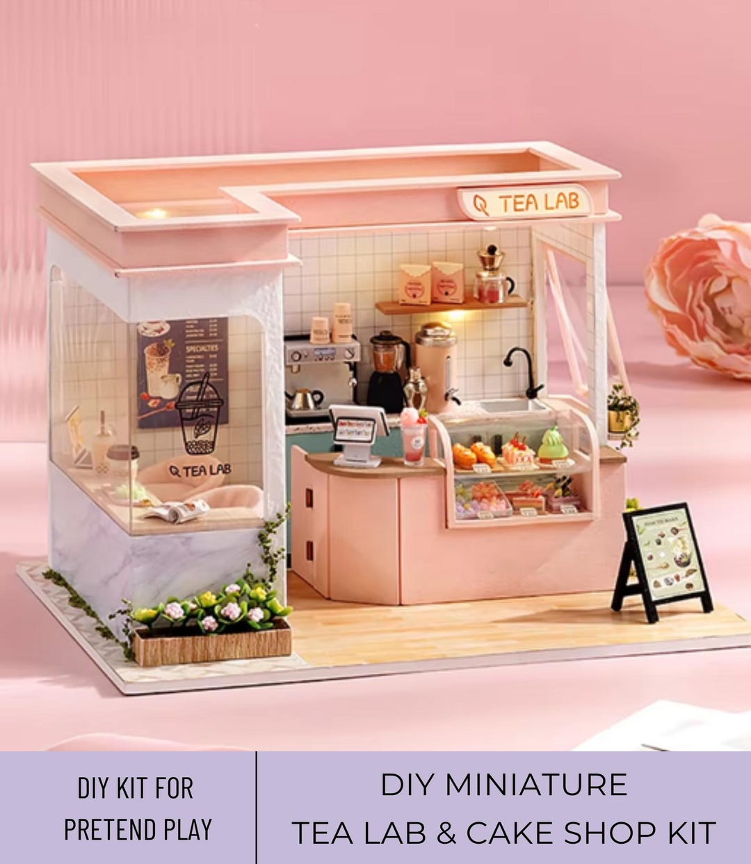 DIY Miniature Tea & Coffee Shop Kit, Miniature Tea House and Bakery ...
