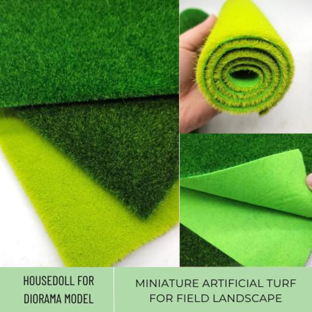 25cm Artificial Turf, Miniature Artificial Turf Landscape Scale Train ...