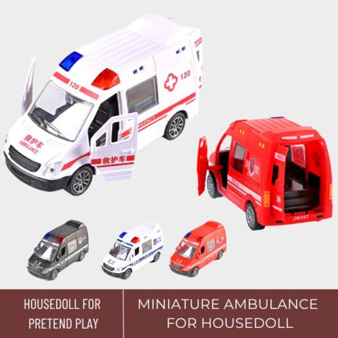1 Pc Miniature Ambulance, Miniature Rescue Cars, Mini Police Cars ...