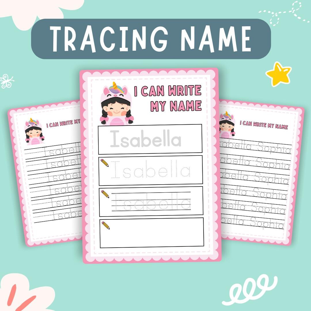 Tracing Name Worksheets, Tracing Names for Prek, Practice Tracing Name ...