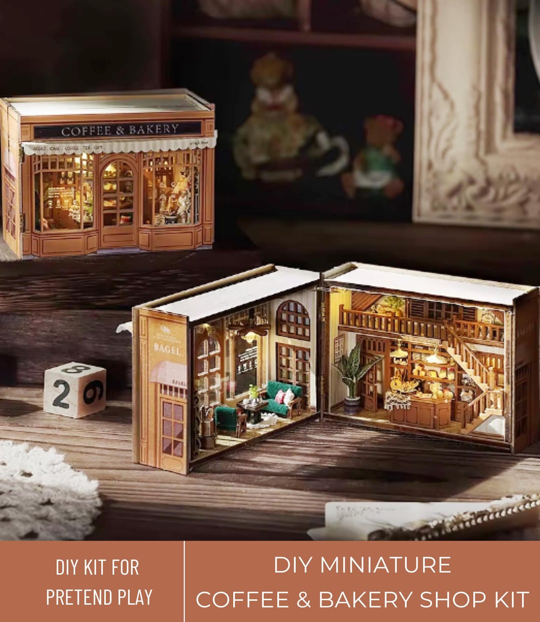 DIY Miniature Coffee & Bakery Shop Kit, Miniature Cake Shop, Miniature ...