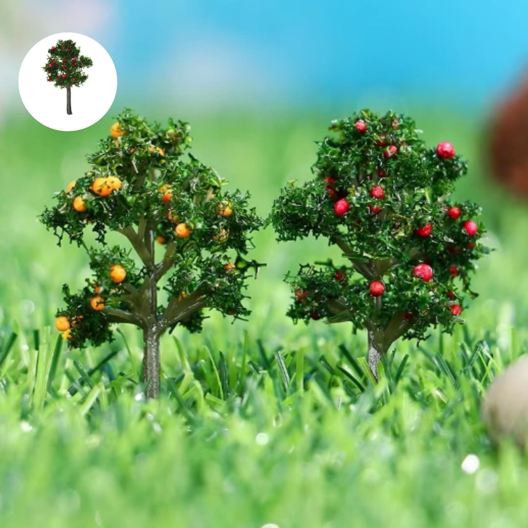 5pcs Miniature Fruit Ap.ple Tree, Miniature Orange Tree, Tiny Indoor ...