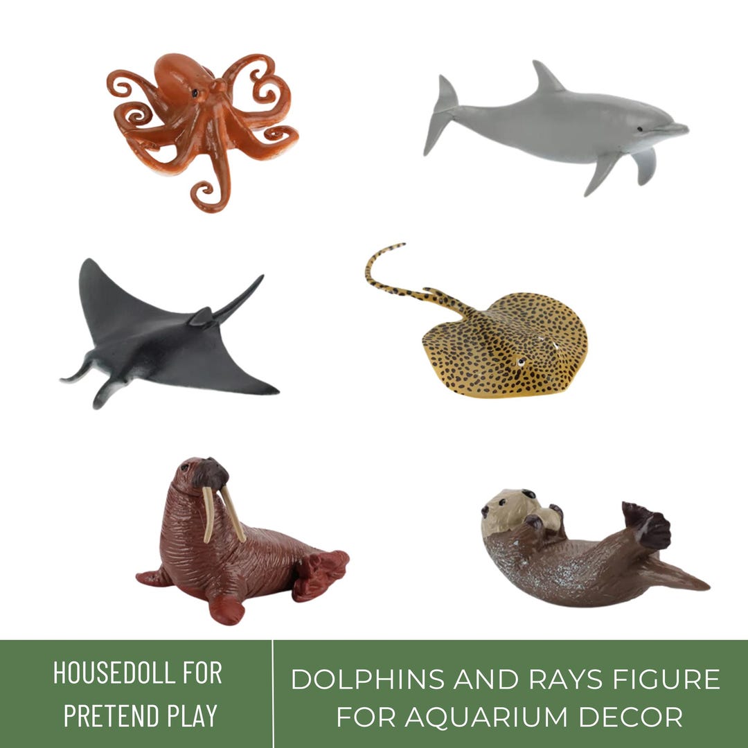 Dolphin Figure Animals, Realistic Mini Ray, Miniature Dolphin, Sea ...