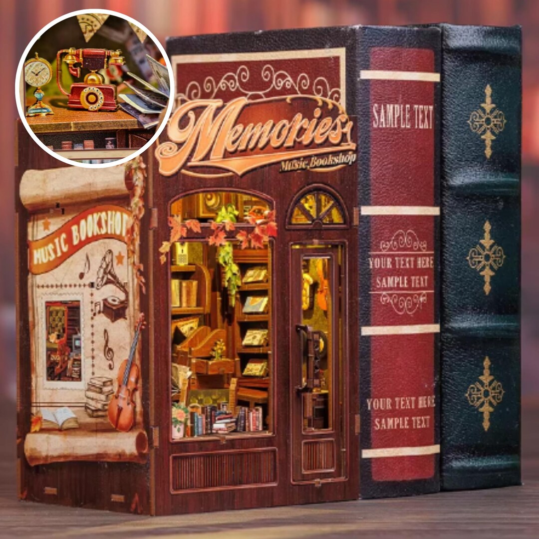 DIY Memories Bookshop Book Nook Kit, Miniature Dollhouse Bookshelf ...