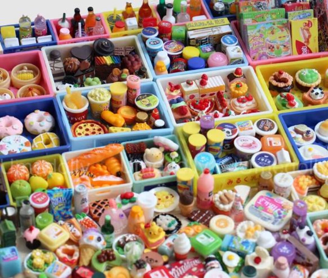 Miniature Food & Drinks Set | Tiny Realistic Dollhouse Snacks | Mini ...