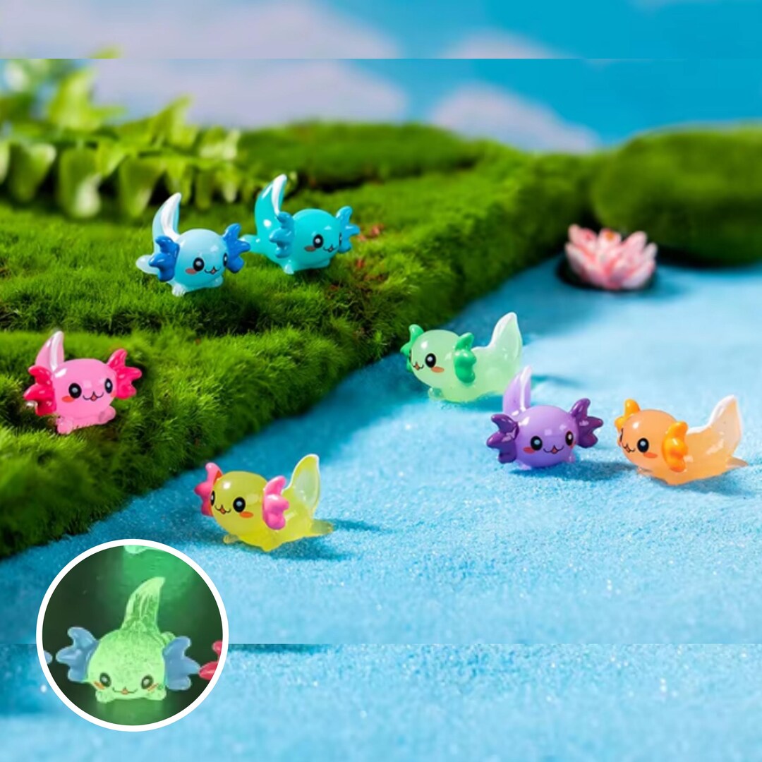 30pcs Kawaii Axolotl Fish Miniatures, Cute Mini Axolotl Figurines, Mini ...