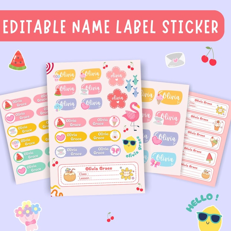 Name Tag Stickers - Etsy