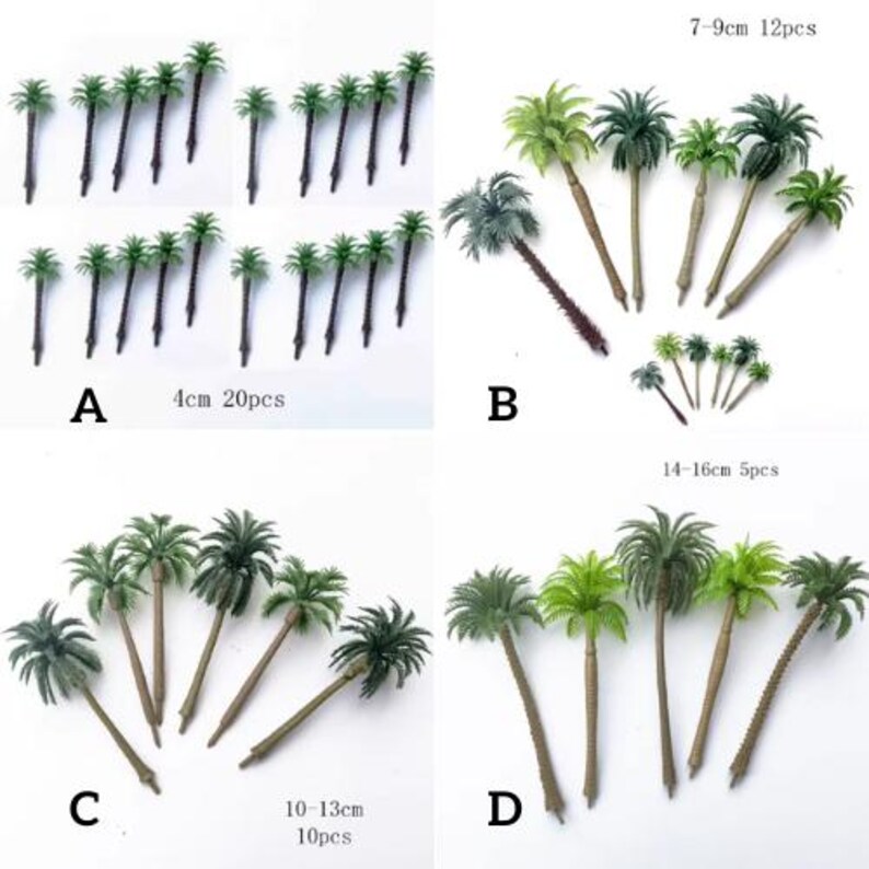 Mini Coconut Palm Trees | Tropical Tree Scenery for Model Layout, Fairy ...