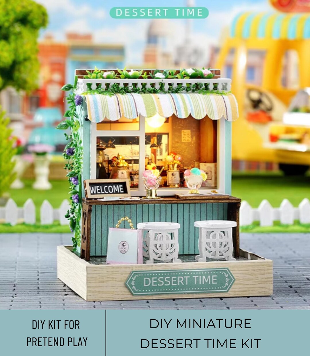 DIY Miniature Dessert Time Kit, Miniature Cake Shop, Miniature Ice ...
