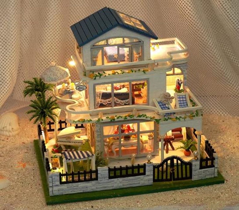 DIY Miniature Villa Kit | the Castle Miniature| Luxury Villa Building ...