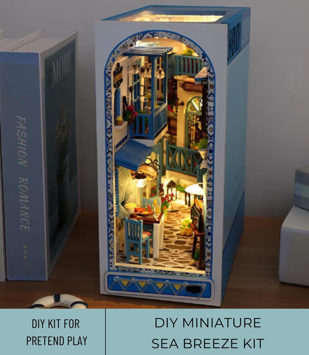 DIY Miniature Cafe Bookshelf, City Bookshelf Set, Coffee Store Book ...