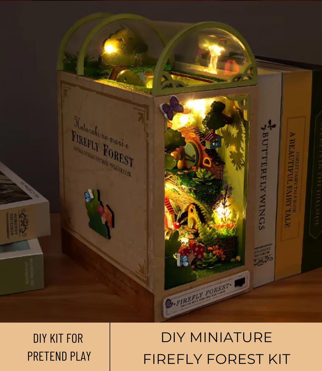 DIY Miniature Firefly Bookshelf Kit | Forest Fairyland Book Nook - Etsy
