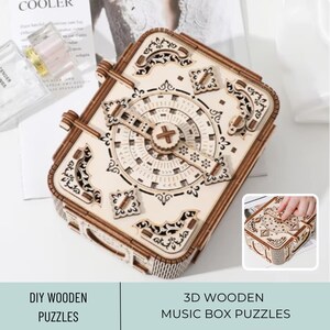 DIY 3D Wooden Code Music Box Kits Treasure Password Case, Random Musical, Kid Brain Teaser ...
