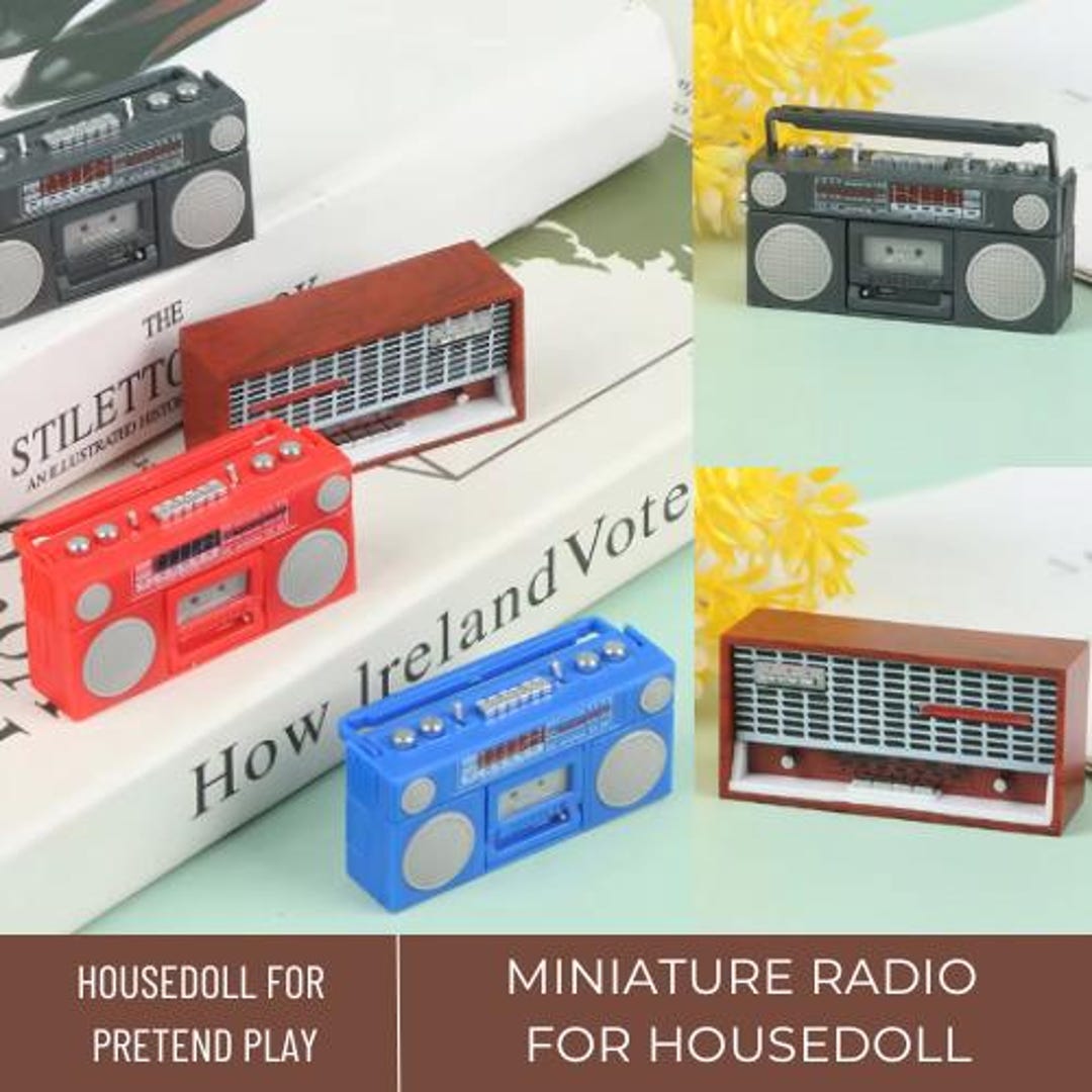 1 Pc Miniature Retro Radio, Miniature Recorder Player Decor Doll House ...