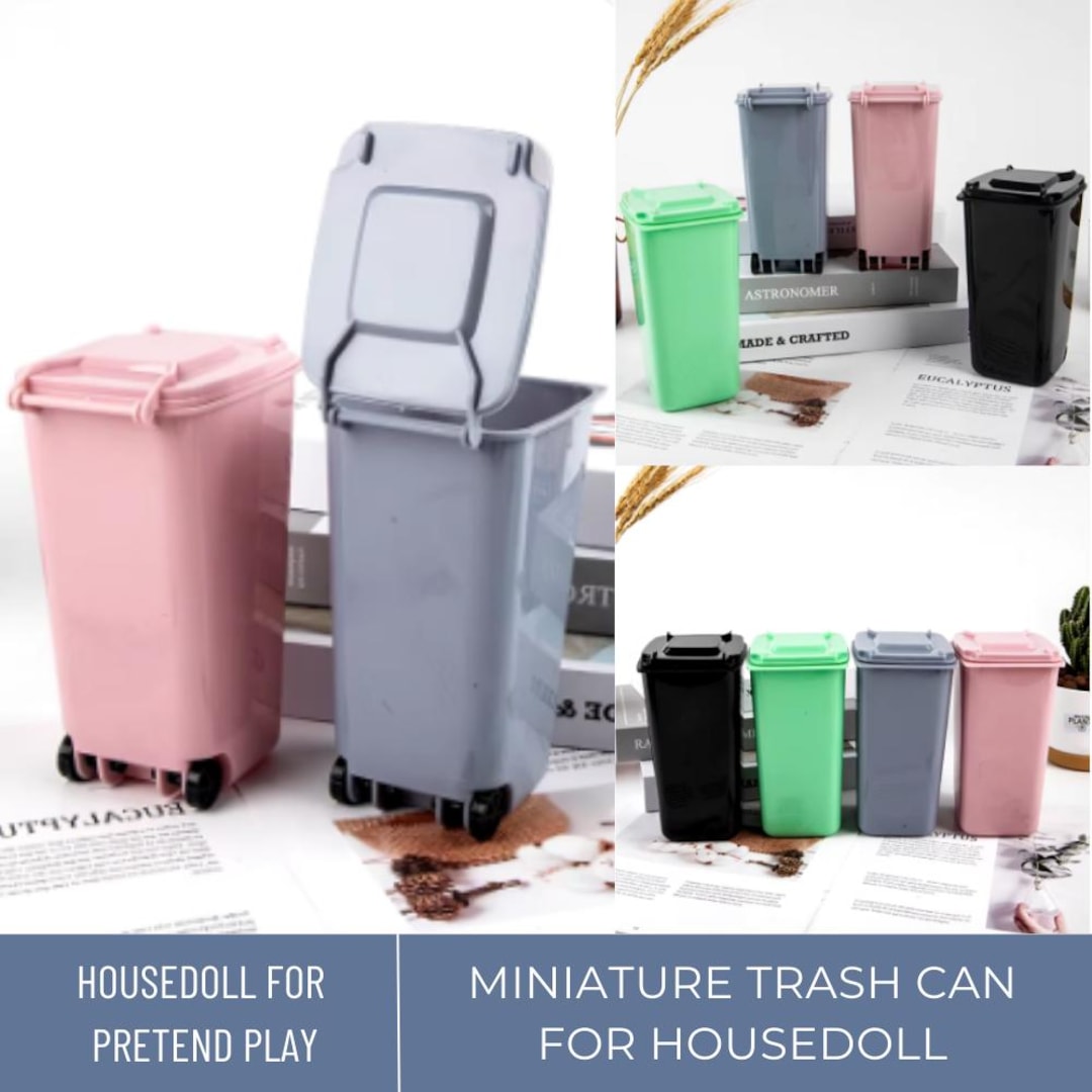 1 Pc Miniature Dustbin, Miniature Trash Bin, Mini Trash Bin for Desk ...