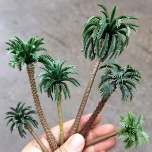 Mini Coconut Palm Trees | Tropical Tree Scenery for Model Layout, Fairy ...