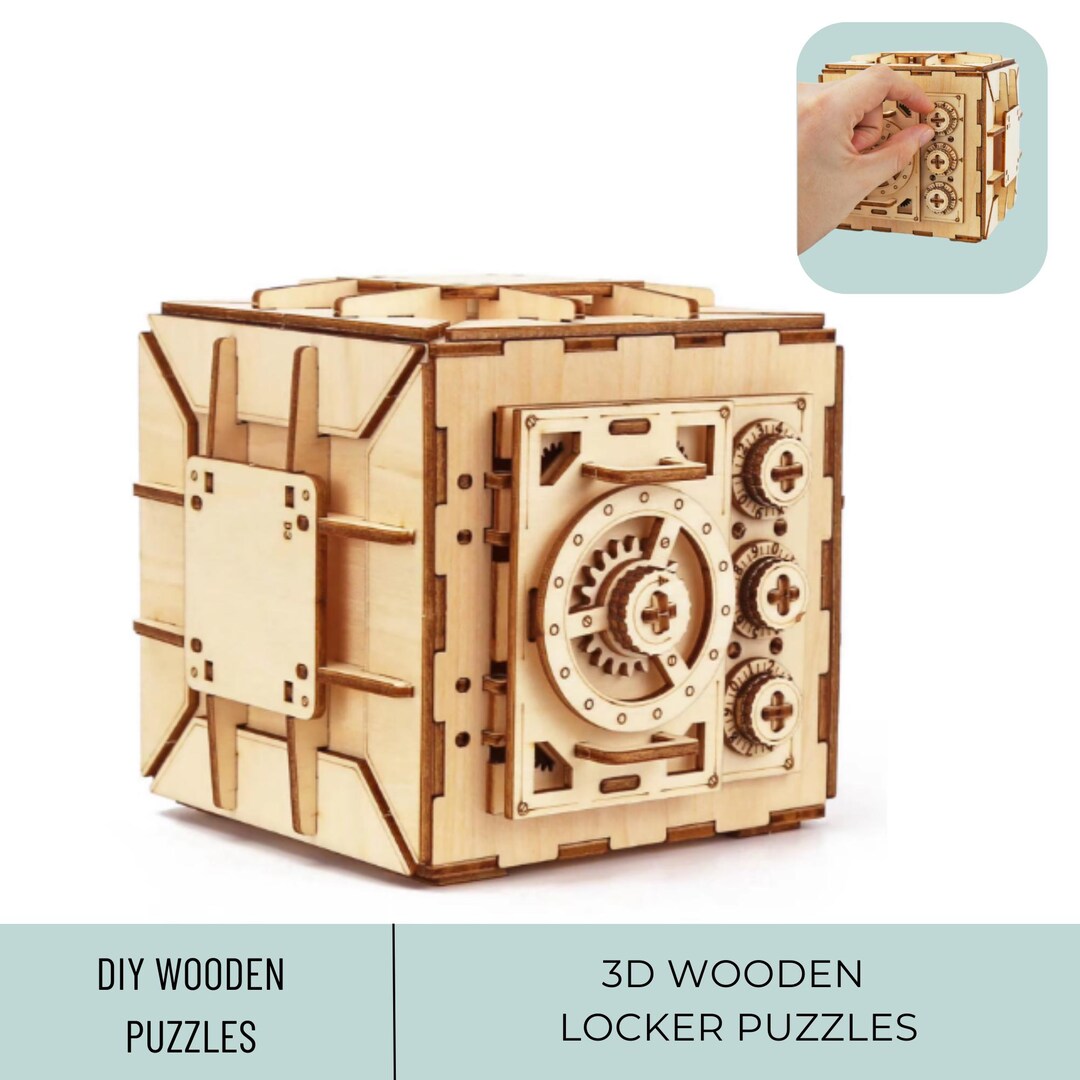 DIY 3D Wooden Code Music Box Treasure Password Case, Random Musical ...