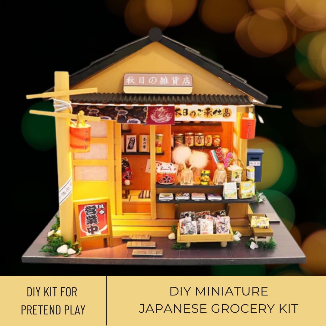 DIY Japanese Grocery Store Model Kit, Wooden Japanese Store Kit ...