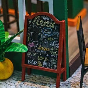 Diy Miniature Coffee Shop Kit | Miniature Coffee House With Piano ...