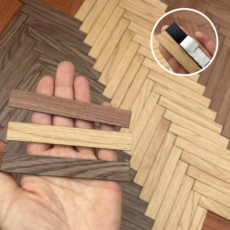 Miniature Parquet Floor Wooden Dollhouse Flooring, Veneer Floor, Small ...