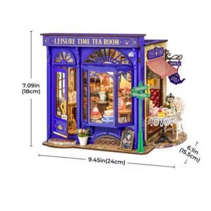 DIY Miniature Blue Tea Room Kit: Wooden Dollhouse Cafe - Etsy
