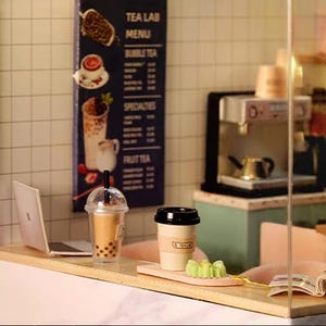 DIY Miniature Tea & Coffee Shop Kit, Miniature Tea House and Bakery ...