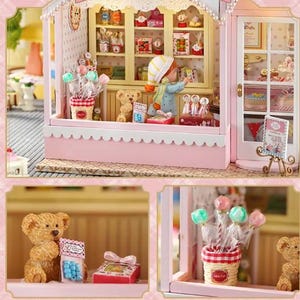 DIY Miniature Pink Sweet Shop With Girl Kit, Miniature Cakes, Sweets ...