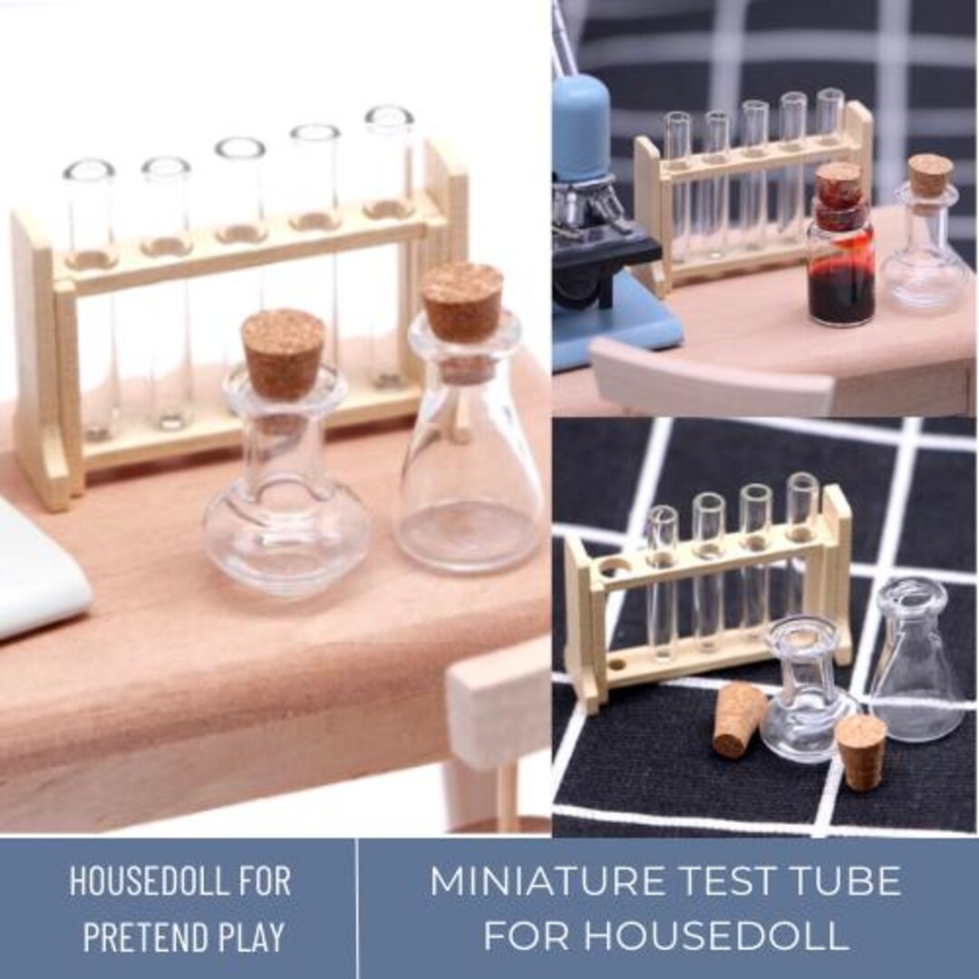 1 Set Miniature Test Tube Measuring Cup With Rack Laboratory, Miniature ...