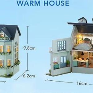 DIY Miniature Blue House Kit, Miniature Dream House, Diy House ...