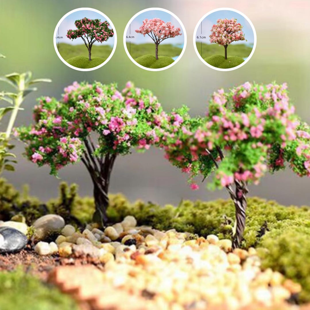 1pc Miniature Cherry Blossom Tree, Pink Sakura for Diorama & Fairy ...