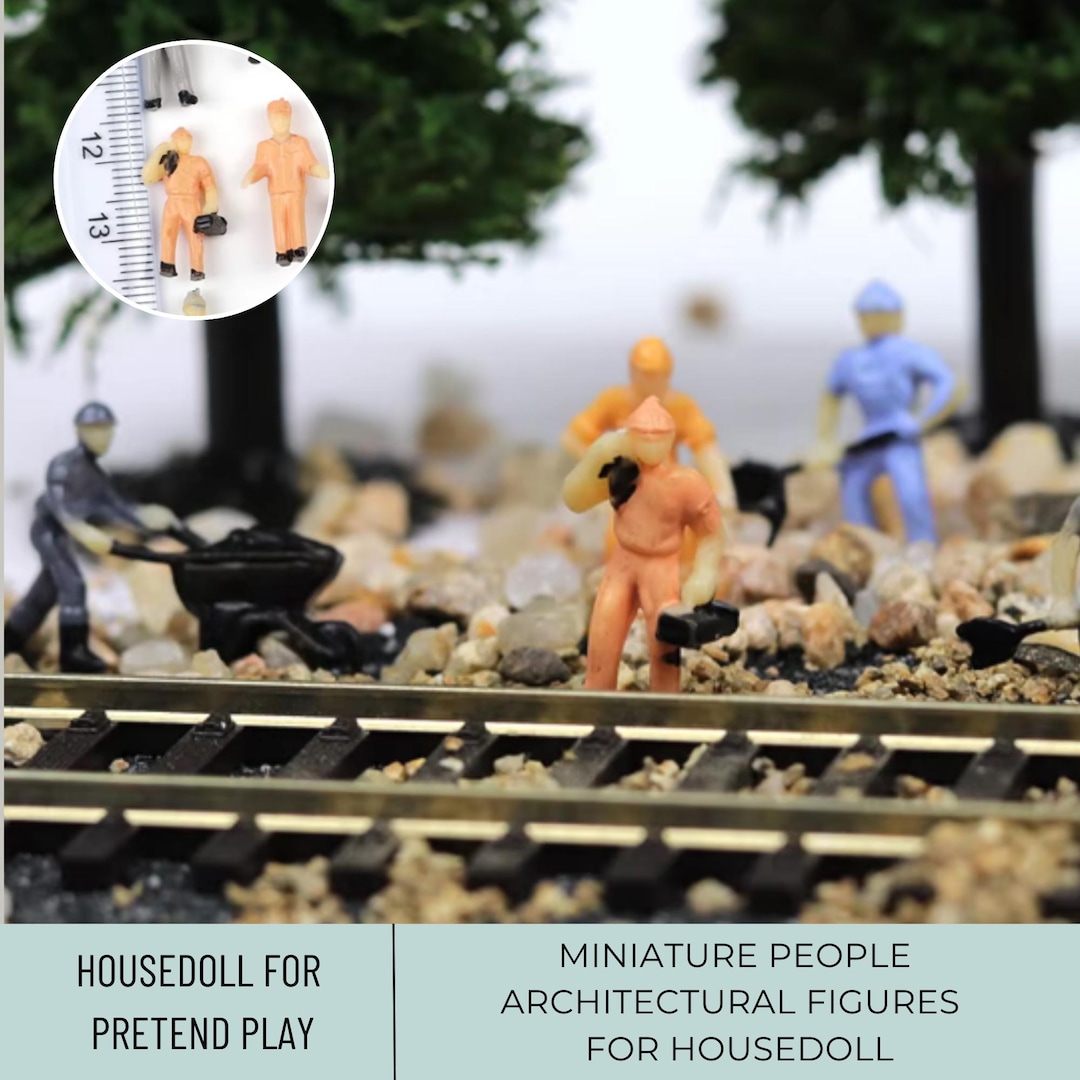 25pcs Miniature Architectural Train Building With People Figures ...