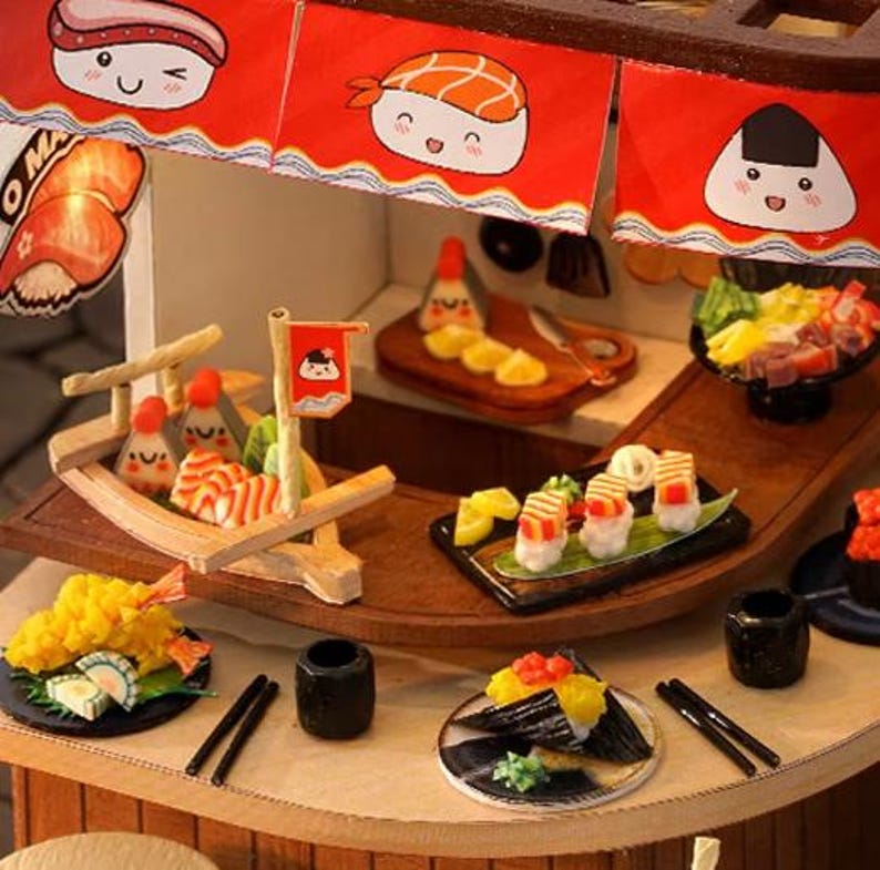 DIY Miniature Japanese Food Restaurant Kit | Miniature Japanese Dining ...