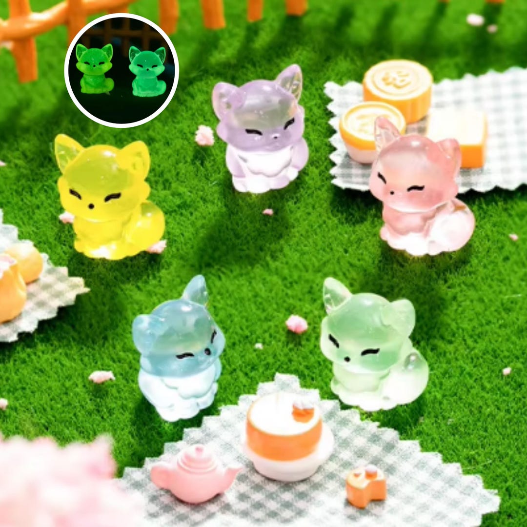10pcs Kawaii Foxes Miniatures, Cute Mini Foxes Figurines, Mini Foxes ...