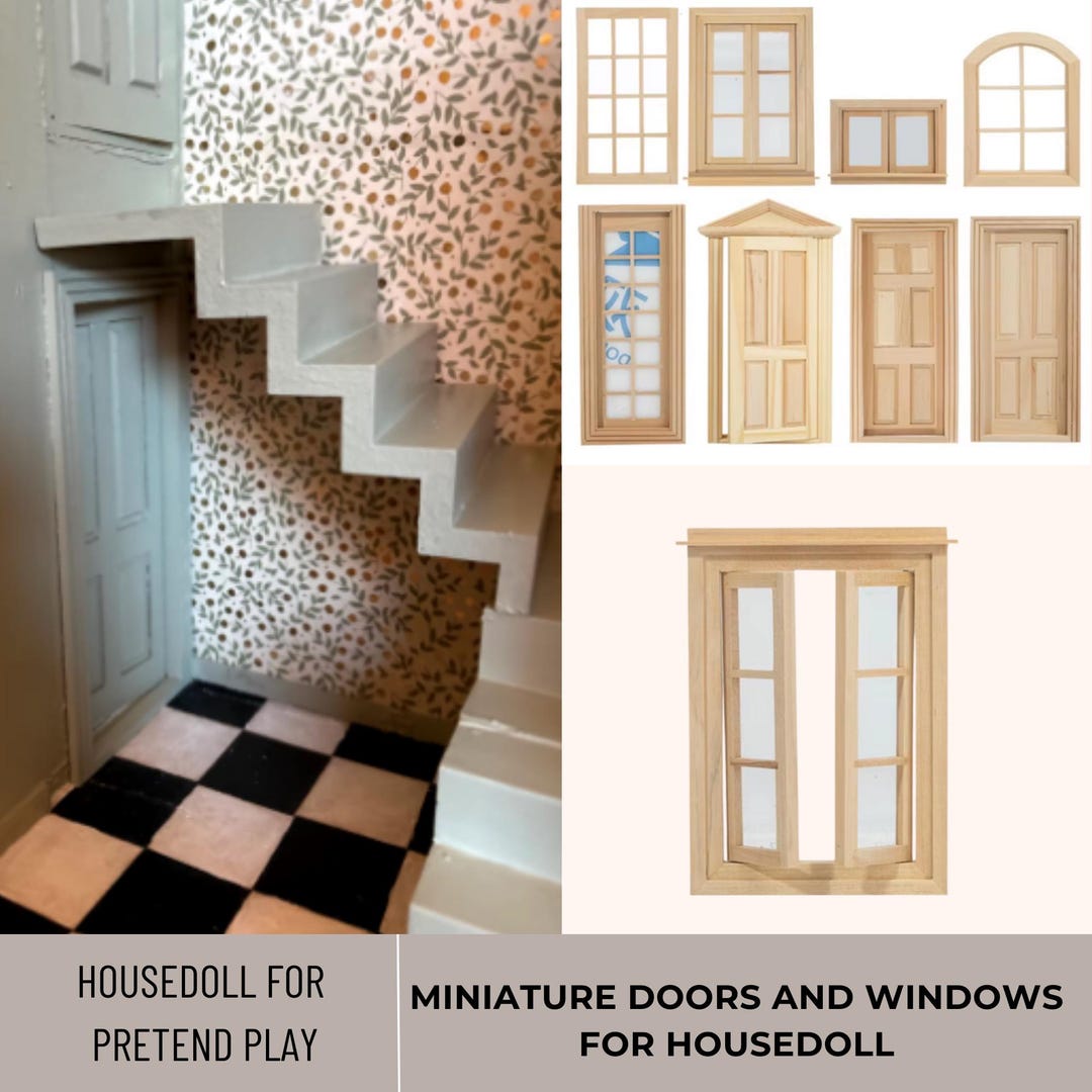 1 Pc Miniature Door and Window, Miniature Door for Doll Home Decor ...