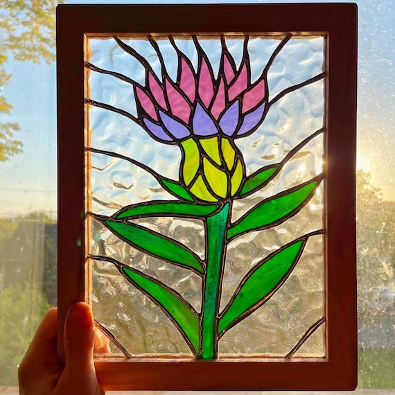 Simple Flower Stained Glass Window